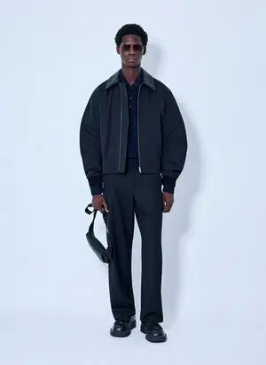 Bottega Veneta Intrecciato Leather-trimmed Twill Blouson Jacket