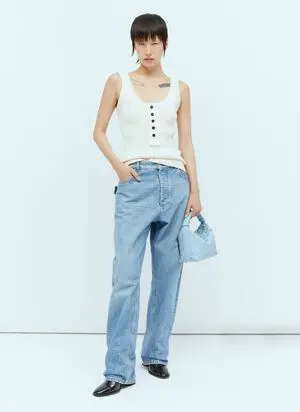 Bottega Veneta Raised Placket Tank Top