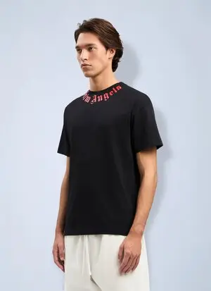 Palm Angels Neck Logo T-shirt - Black