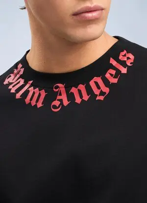 Palm Angels Neck Logo T-shirt - Black