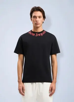Palm Angels Neck Logo T-shirt - Black