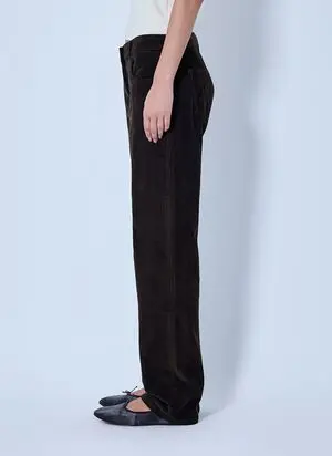 THE ROW Frava Cotton-corduroy Mid-rise Straight-leg Pants - Brown