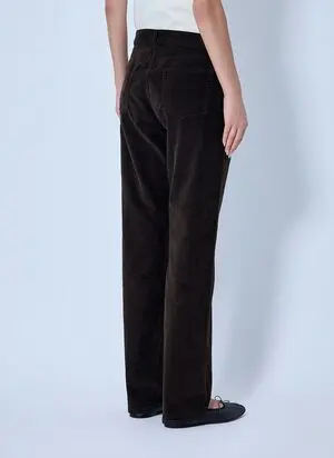THE ROW Frava Cotton-corduroy Mid-rise Straight-leg Pants - Brown