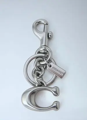 COACH Signature C Bag Charm - Silver