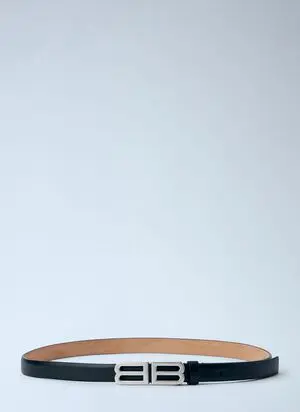 Balenciaga Metal Logo Buckle Leather Belt