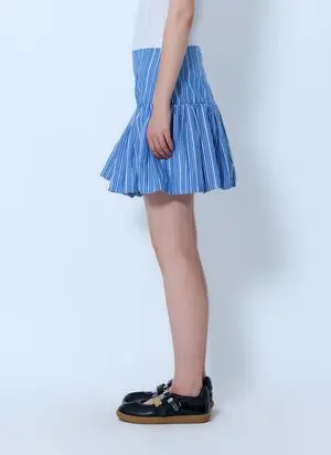 GANNI Stripe Cotton Mini Skirt