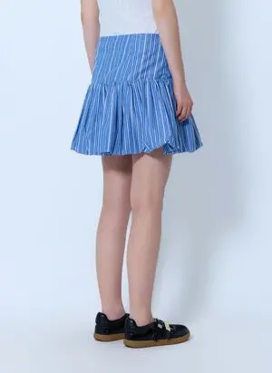 GANNI Stripe Cotton Mini Skirt