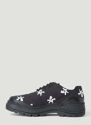 PHILEO Basalt White Flower Lace-ups