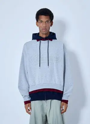 Balenciaga Layered Hoodie With Embroidered Logo