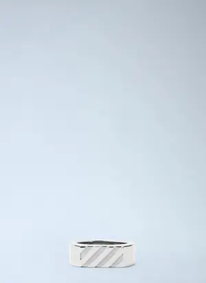 Off-White Diag Band Ring - Silver