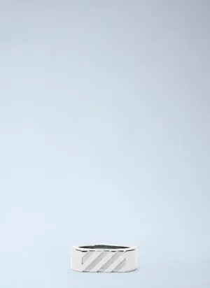 Off-White Diag Band Ring - Silver