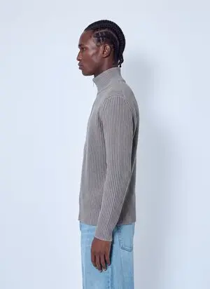 MAISON MARGIELA Ribbed Zip-up Sweater