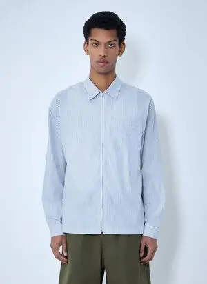 Prada Zip-front Stripe Shirt
