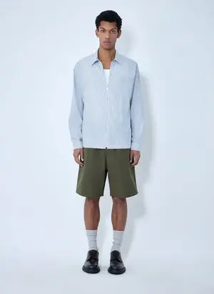 Prada Zip-front Stripe Shirt