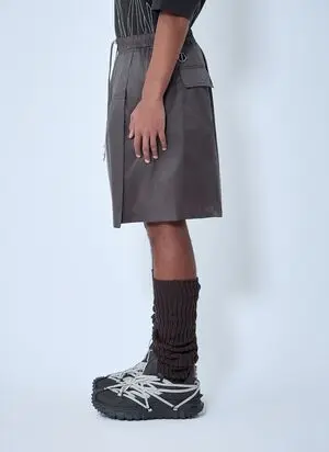 MONCLER + RICK OWENS Drawstring Midi Kilt Shorts - Grey