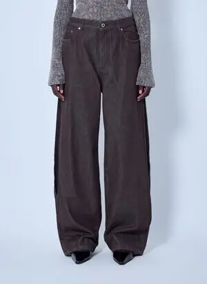Sportmax Beati Denim Palazzo Trousers - Brown