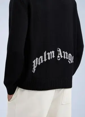 Palm Angels Back Curved Logo Sweater