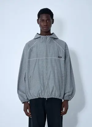 Miu Miu Check Hooded Jacket - Grey