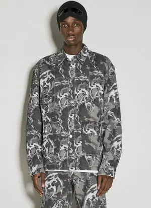 HAN KJØBENHAVN Camo Printed Utility Shirt - Grey