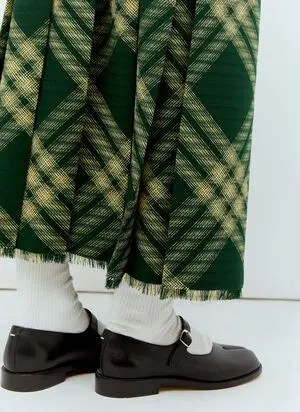 Burberry Wool Check Midi Skirt