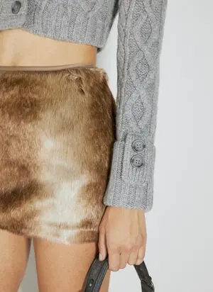 Guess Faux Fur Cable Sweater