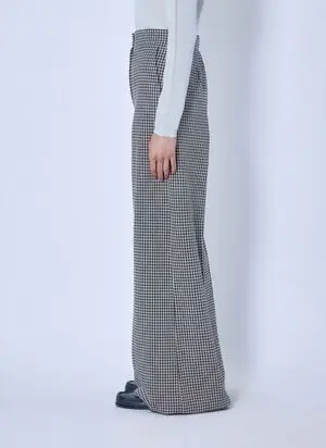 Max Mara Houndstooth Wide-leg Trousers - Brown