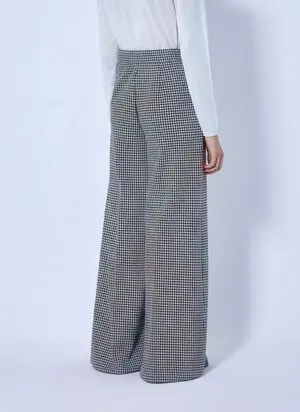 Max Mara Houndstooth Wide-leg Trousers - Brown