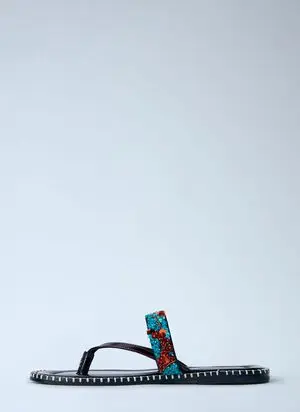 Dries Van Noten Embellished Whipstitched Leather Sandals
