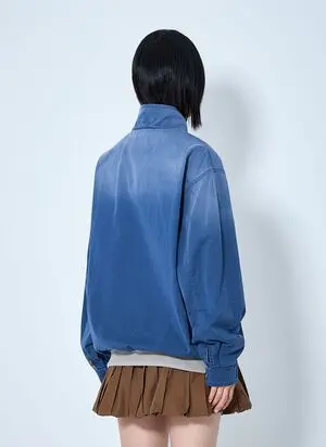 Miu Miu Old Washed Twill Blouson Jacket - Blue