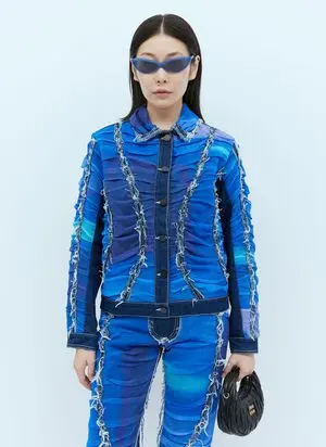 Paula Canovas Del Vas Mesh Construction Denim Jacket