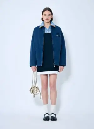 Miu Miu Knit And Poplin Mini Dress