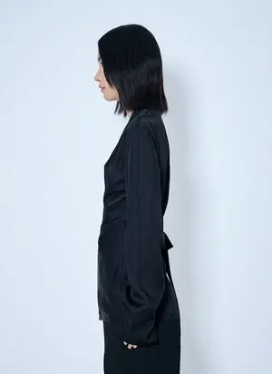 Rick Owens Laura Satin Wrap Top