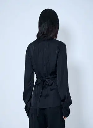 Rick Owens Laura Satin Wrap Top