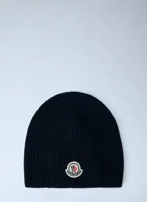 Moncler Ribbed Wool Beanie Hat
