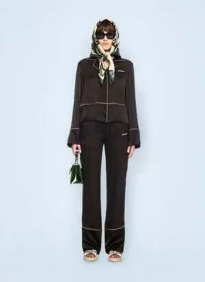 Off-White Satin Shirt Black