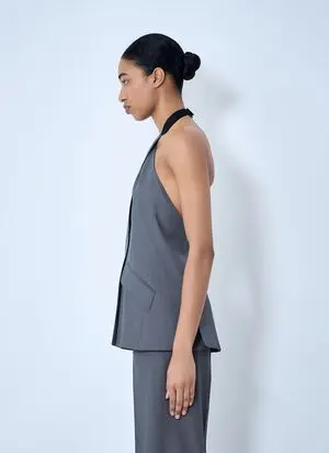Max Mara Double-breasted Halter Neck Top