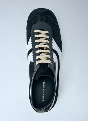 Dries Van Noten Suede Panel Sneakers - Black