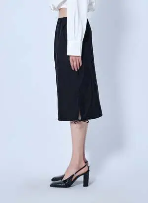 Prada Elastic Waist Re-nylon Midi Skirt