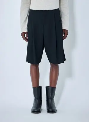 THE ROW Sayed Wool Shorts - Black