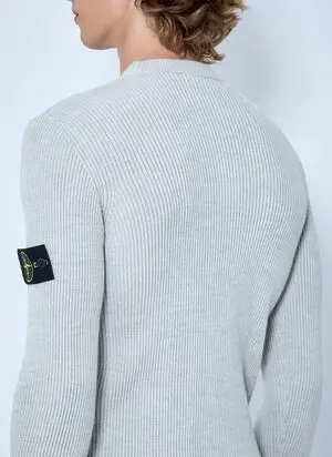 Stone Island Ribbed Crewneck Sweater - Grey