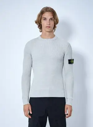 Stone Island Ribbed Crewneck Sweater - Grey