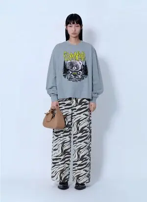 GANNI Basic Cotton Jersey Longsleeve - Grey