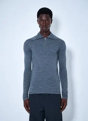 JIL SANDER Half-zip Long Sleeve Top - Grey