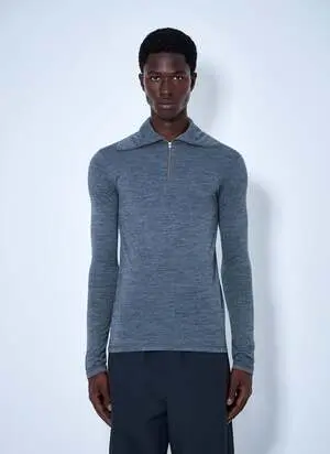 JIL SANDER Half-zip Long Sleeve Top - Grey