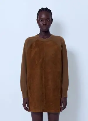 Max Mara Suede Panel Dress - Camel