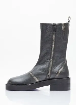 COURREGES Used Leather Zip Ankle Boots
