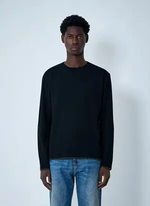 MARGARET HOWELL Tipped Thermal Sweater - Black