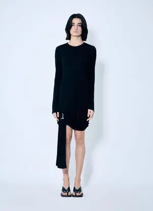 JW Anderson Draped Hem Dress - Black