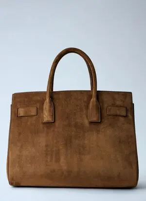 Saint Laurent Sac De Jour Suede Handbag