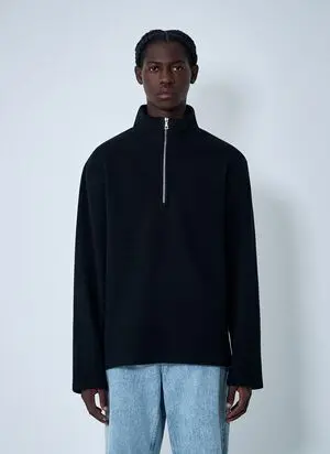 RIER Zip-up Fleece Sweatshirt - Black